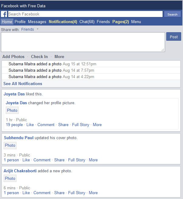0.Facebook.com: No data transfer fees - Namaste UI